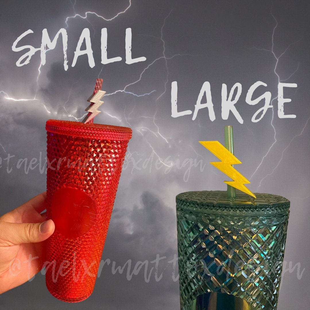 Small/large Lightning Bolt Straw Topper 3D Printed for 8.5mm STANDARD ...