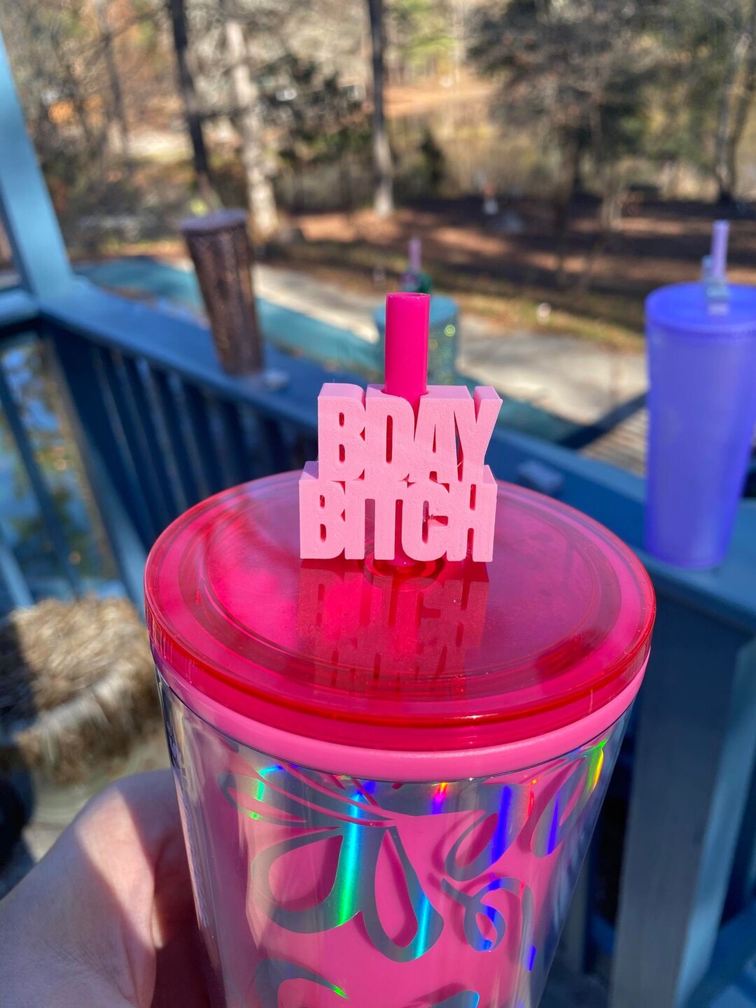 Bday B*TCH Straw Topper | 3D Printed for 8.5mm STANDARD Straws Only ...