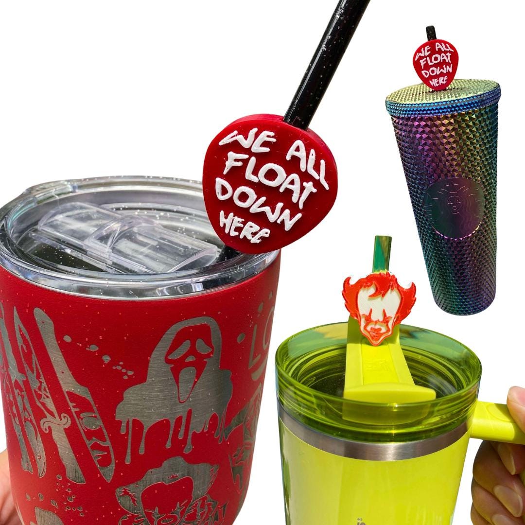 We All Float Down Here Balloon & Clown Straw Topper | 3D Printed for 8 ...