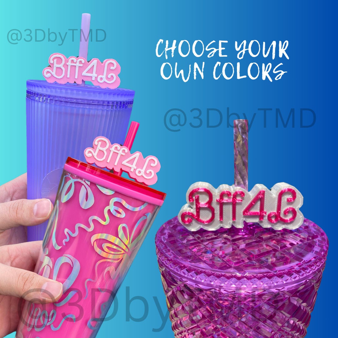 Bff4l Straw Topper | BFF | Bestie | Bestfriend Gift | 3D Printed for 8 ...