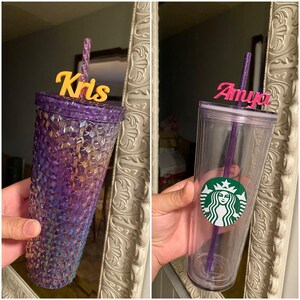 Custom Cursive First Name or Single Word Straw Topper 3D Printed for 8 ...