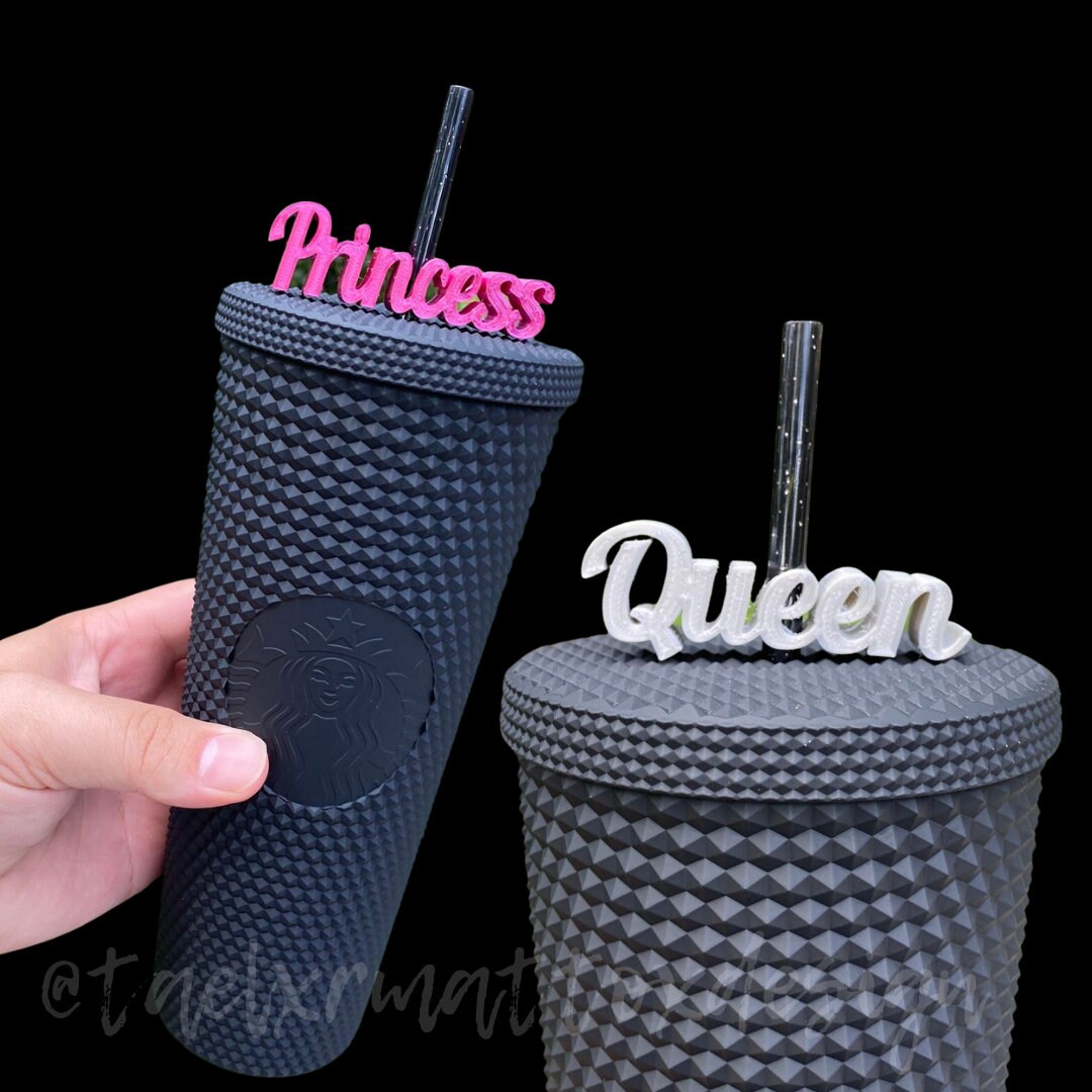 Princess/queen Word Straw Toppers 3D Printed for 8.5mm STANDARD Straws ...
