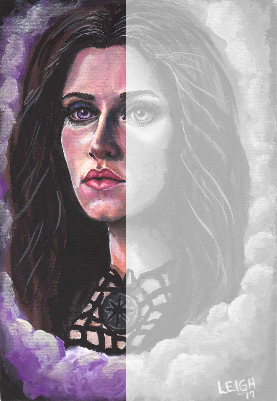 Página para colorear imprimible Escala de grises Yennefer Bruja ...