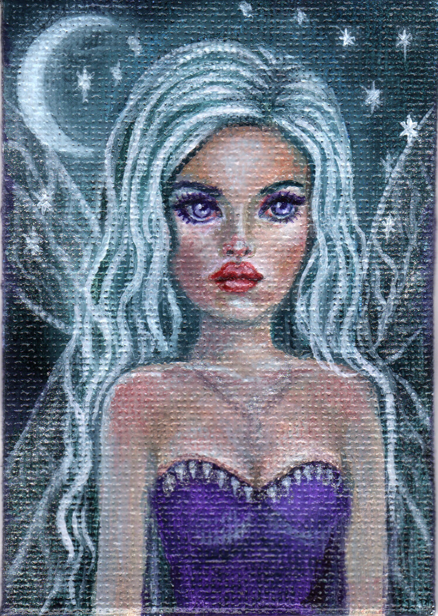 Moonglow Framed Oil on Canvas Fairy Miniature Painting - Etsy
