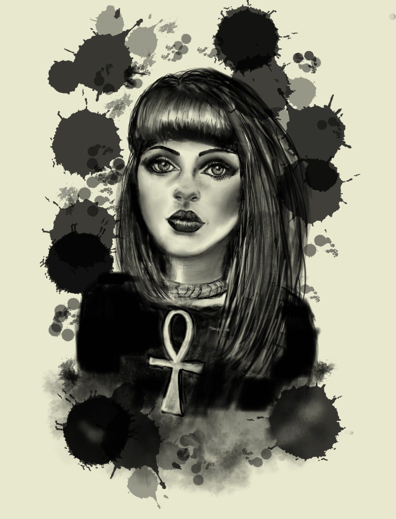 Goth Girl Print Fantasy Art Drawing Gothic Beauty by Laurie Leigh - Etsy