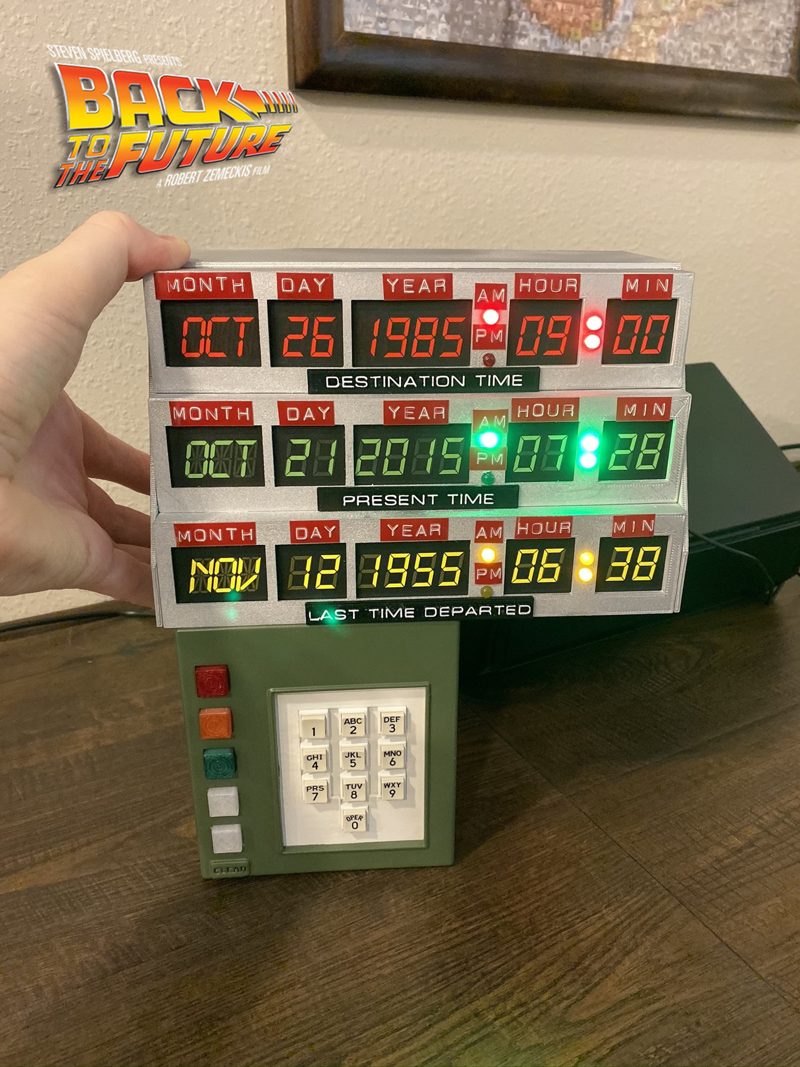 DeLorean Time Circuits Keypad with lightsplays music | Etsy