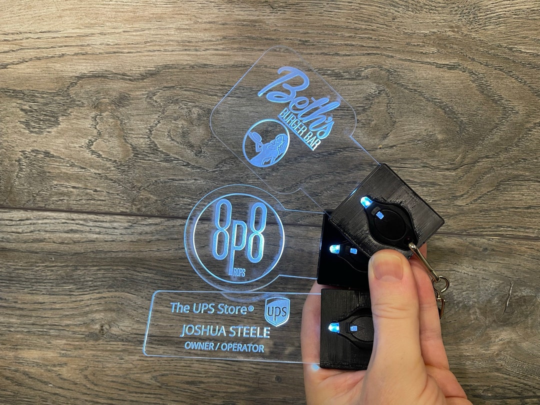 CUSTOM LED Name Tag/badge/logo With Lanyard - Laser Cut to Any Shape ...