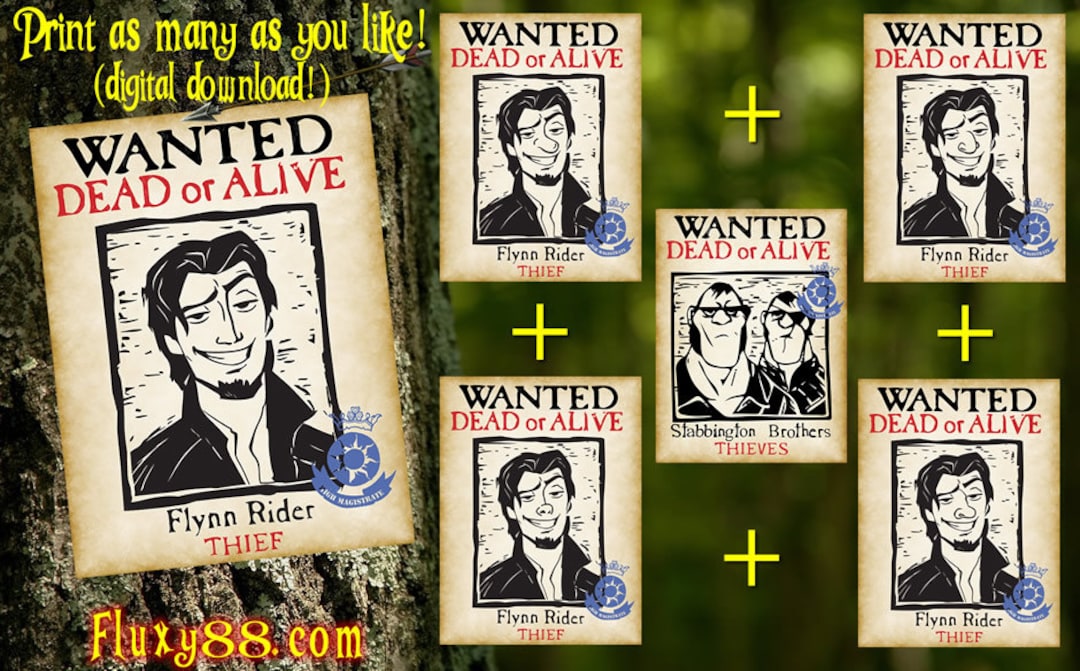 Tangled Flyers 6 Flynn Rider & Stabbington Brothers Wanted - Etsy
