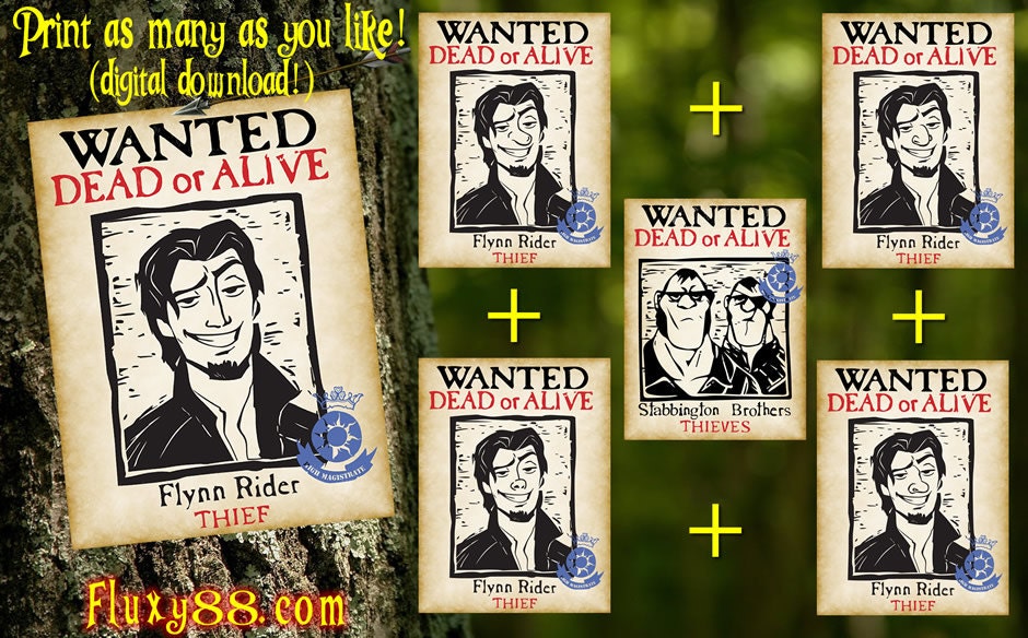 Flynn Rider Wanted Poster Printable