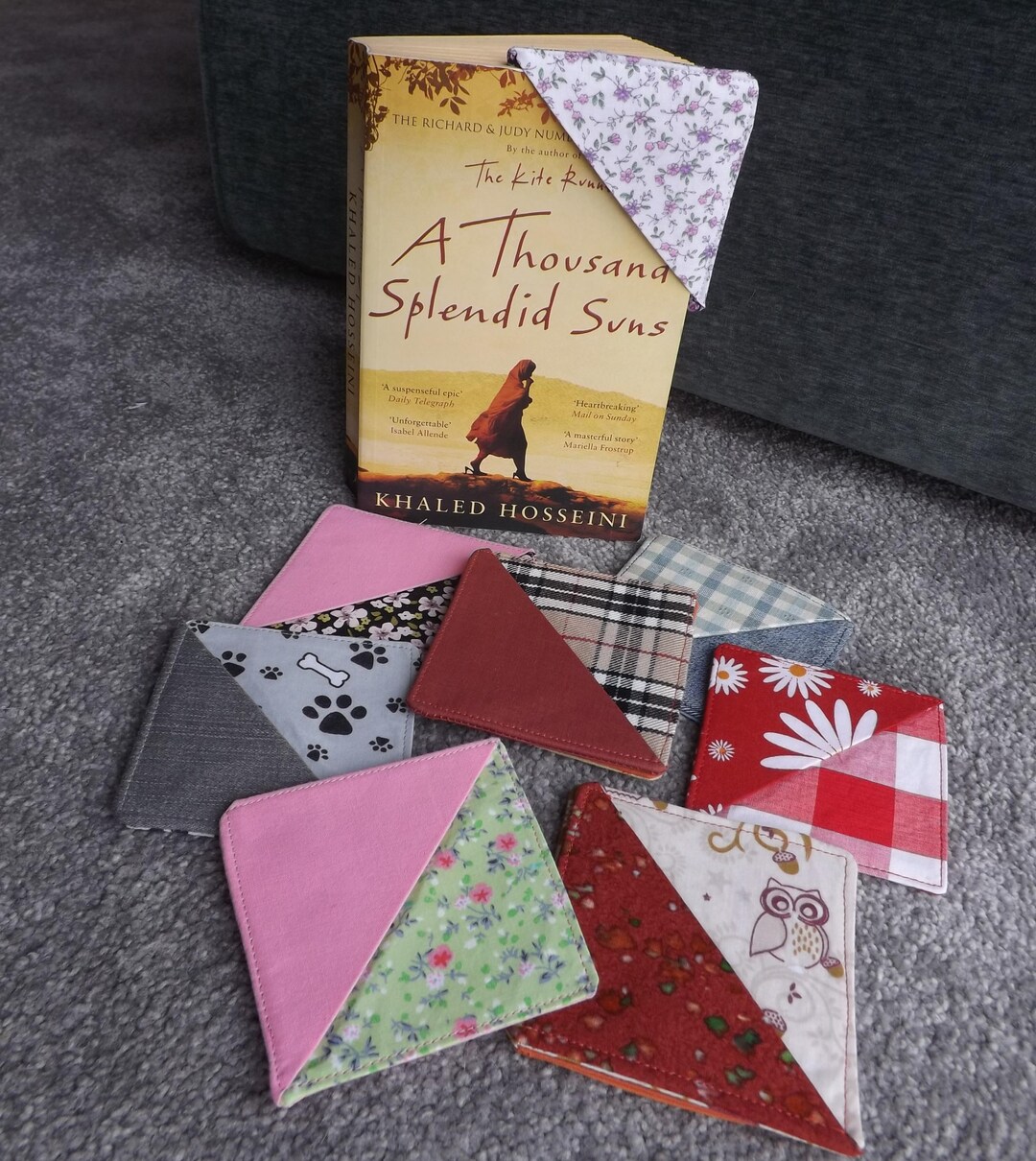 CORNER BOOK MARKS, Hand Sewn Cotton Bookmarks, Eco-friendly Gifts ...