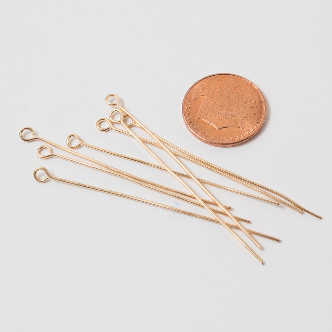100 Pcs Gold Plated Eye Pin 2in / 21 Gauge / ITEM 1021-100 - Etsy
