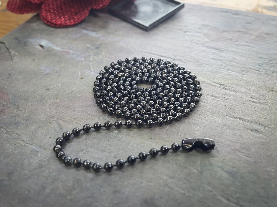 20 Gunmetal BALL Chains / 2.4mm / Bulk Necklace Chain / With Closure ...
