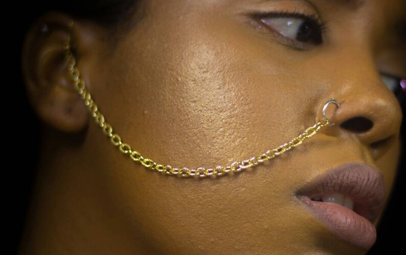 Nose Chain or Septum Nose Chain Bridal Nose Chain Indian Nose Chainface ...