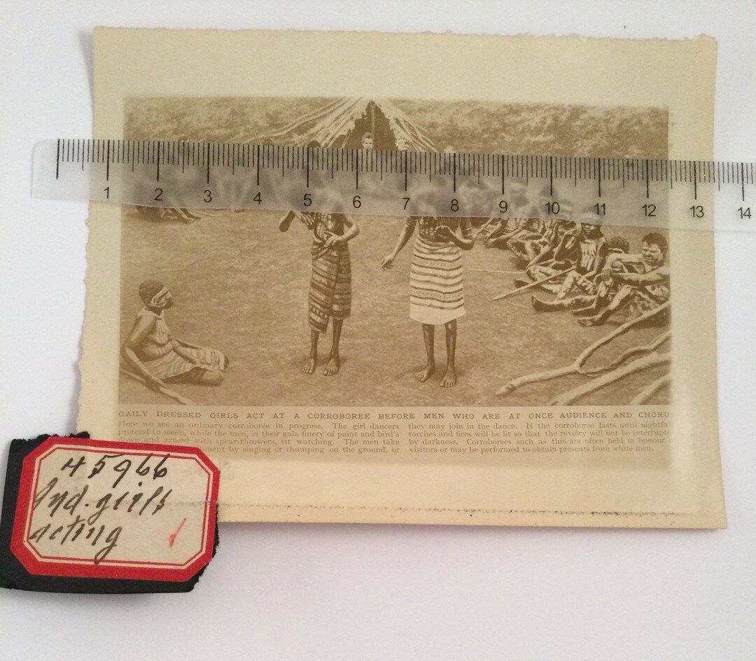 Antique Printed Photograph Australian Aboriginal Men and Women at ...