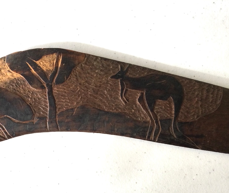 Old Australian Vintage Aboriginal Wooden Boomerang Carved From Mulga ...