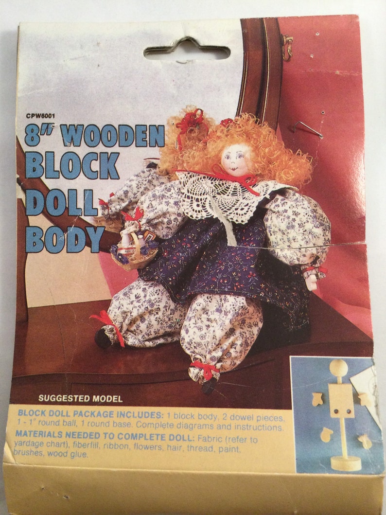 Vintage Make Your Own Doll Wood Wooden Block Kits - Etsy