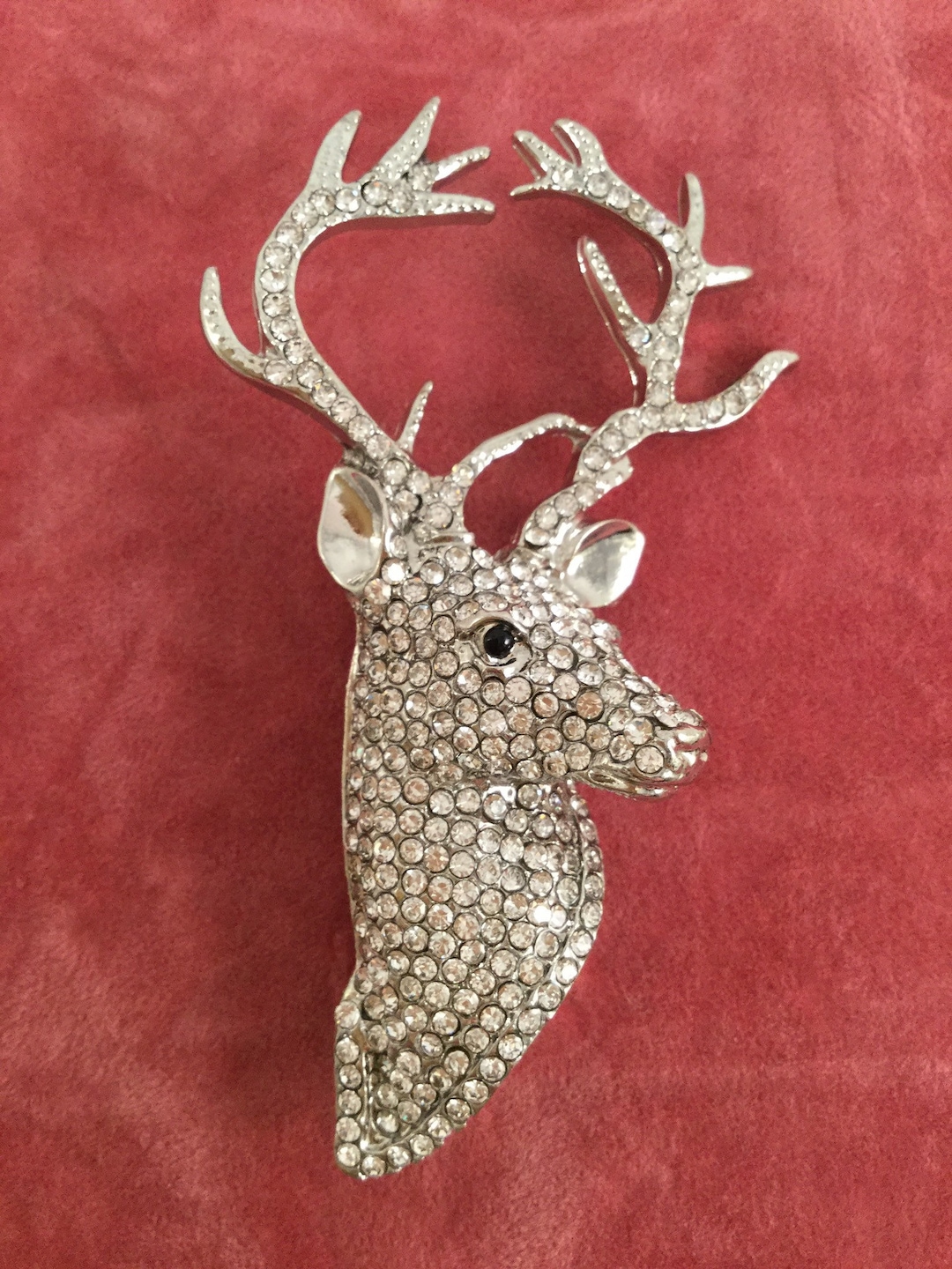 Vintage Christmas Jewellery Silver Reindeer Brooch Pin Decoration Xmas ...
