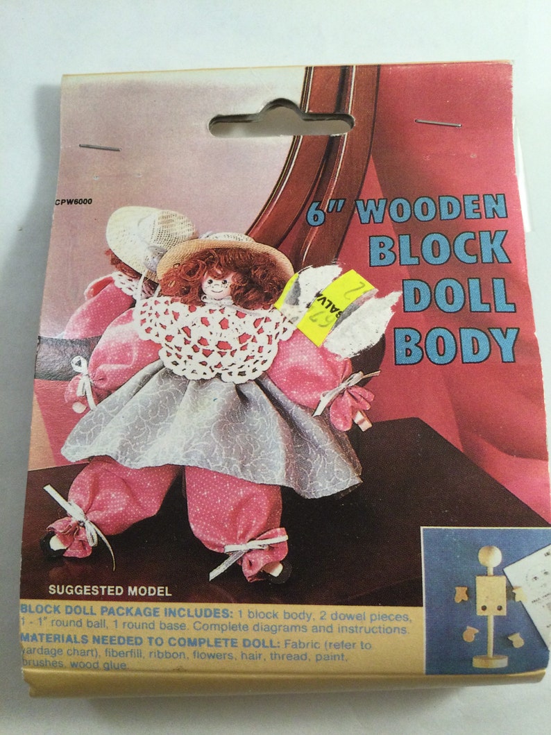 Vintage Make Your Own Doll Wood Wooden Block Kits - Etsy