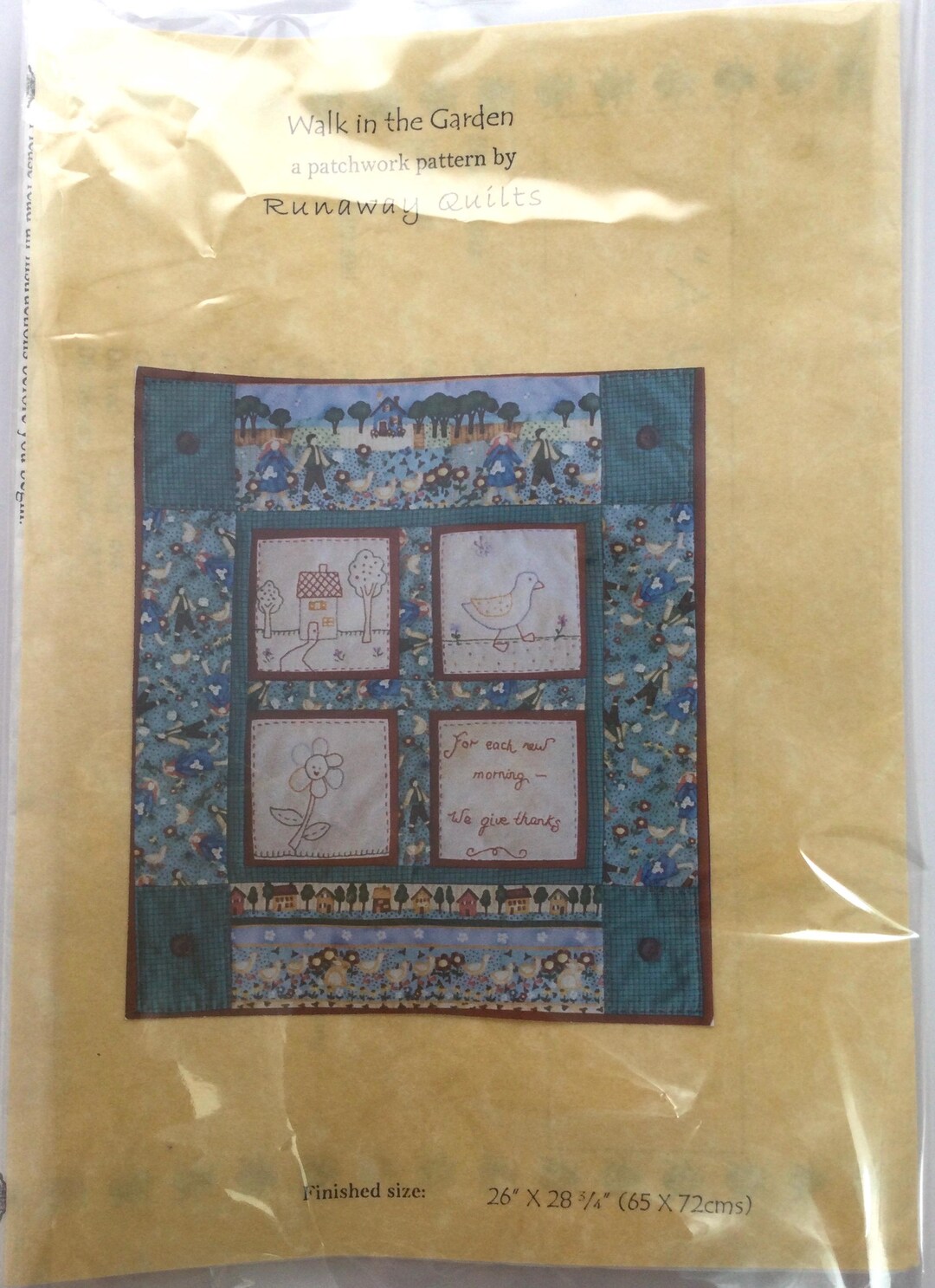 Walk in the Garden Runaway Patchwork Stitchery Quilt Pattern Slow Stich ...