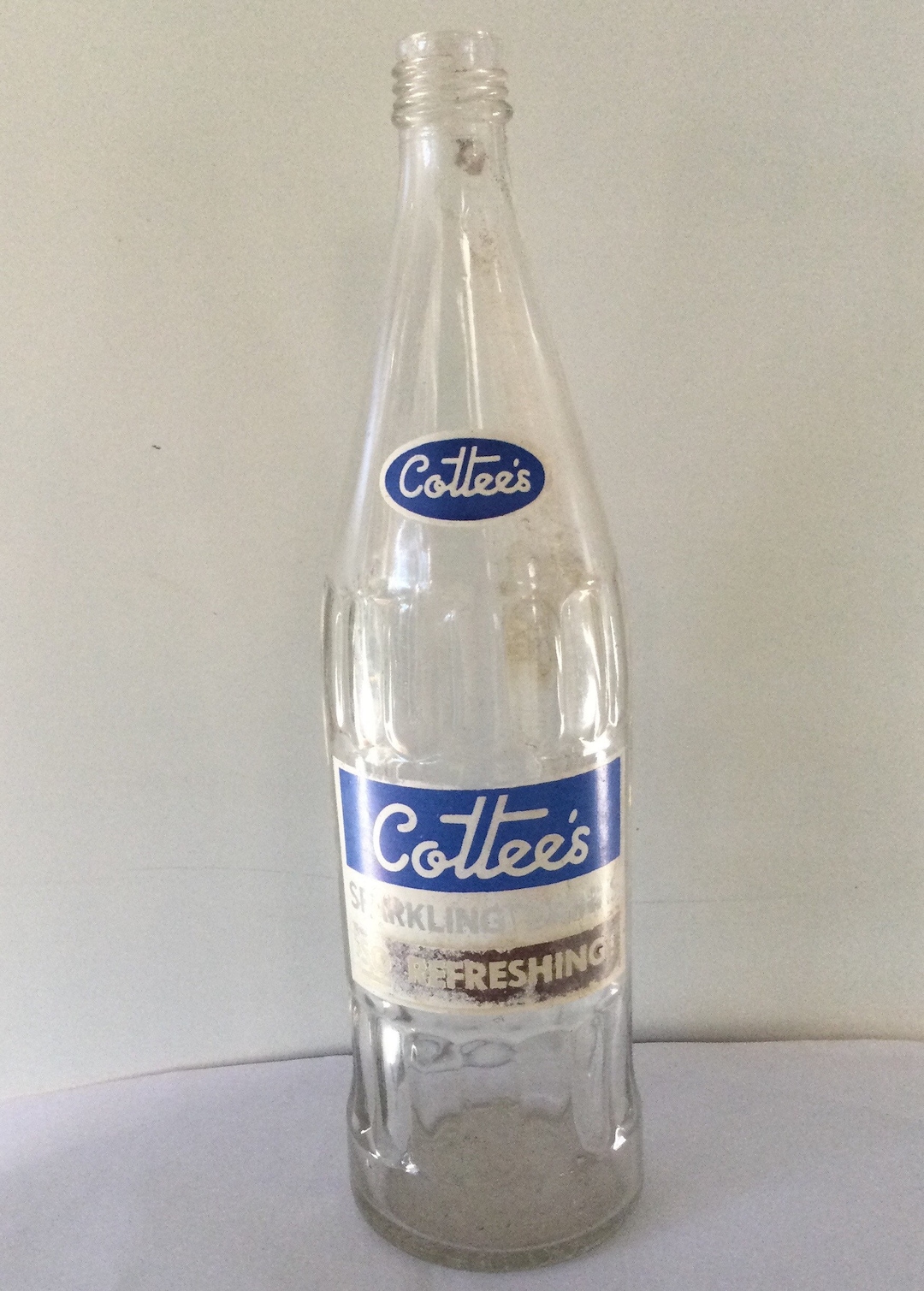 Vintage Old Cool Drink Glass Bottle Cottees Found in Bush at Kalgoorlie ...