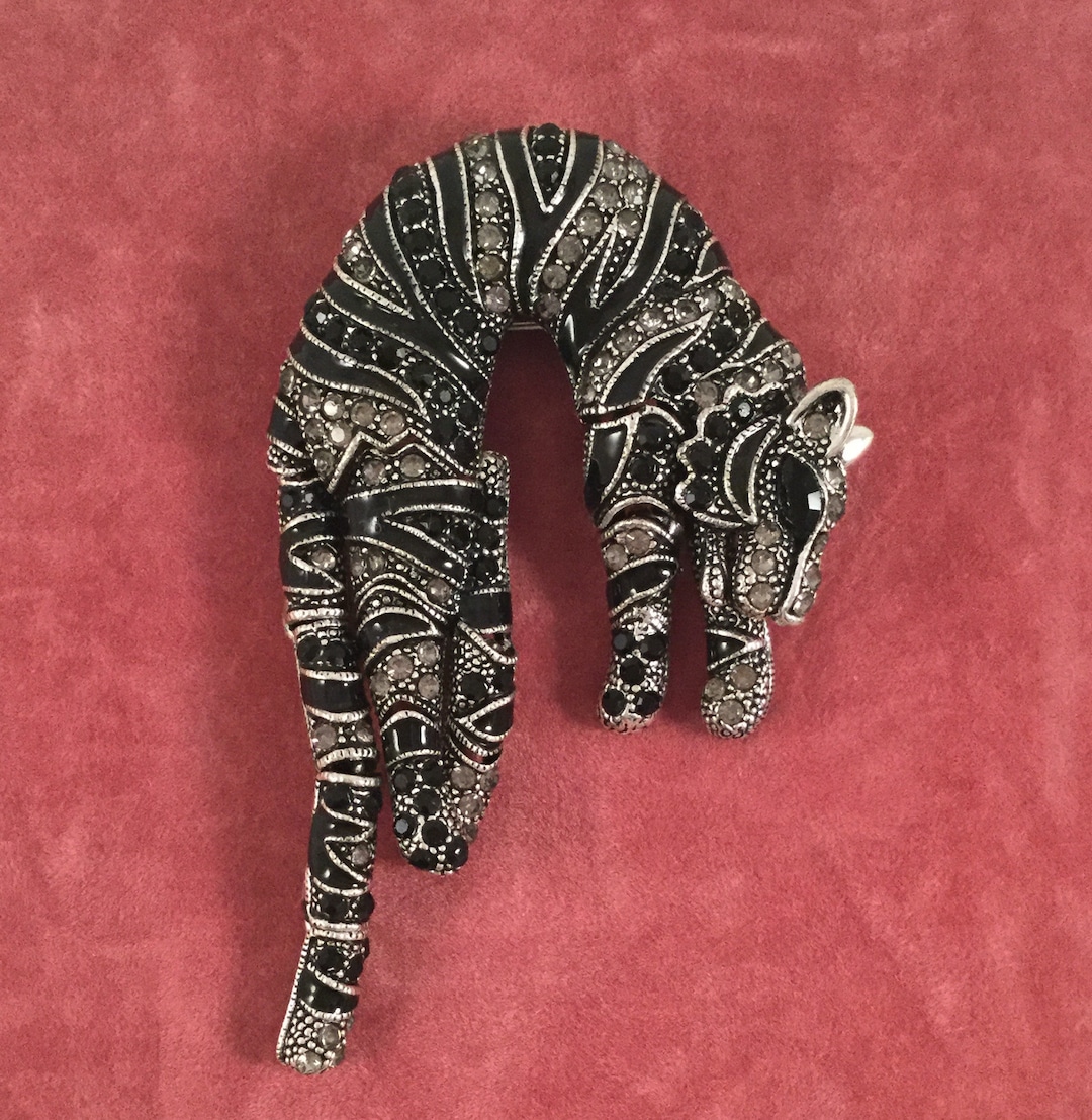 Vintage Jewelry Marcasite Tiger Panther Leopard Silver Brooch Pendant ...
