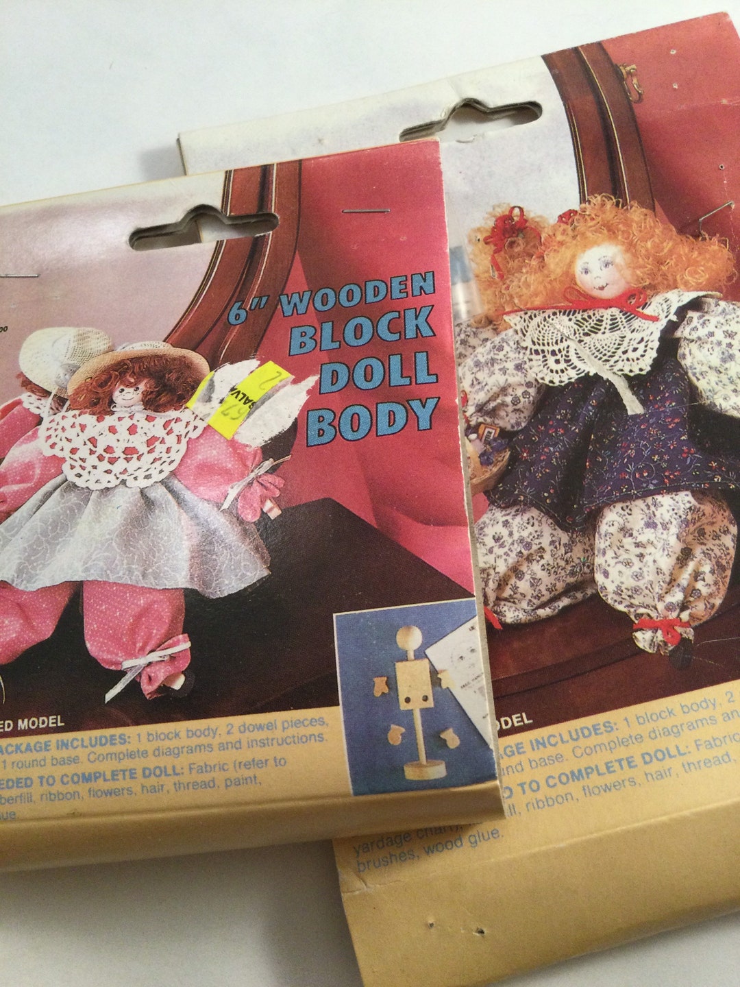 Vintage Make Your Own Doll Wood Wooden Block Kits - Etsy