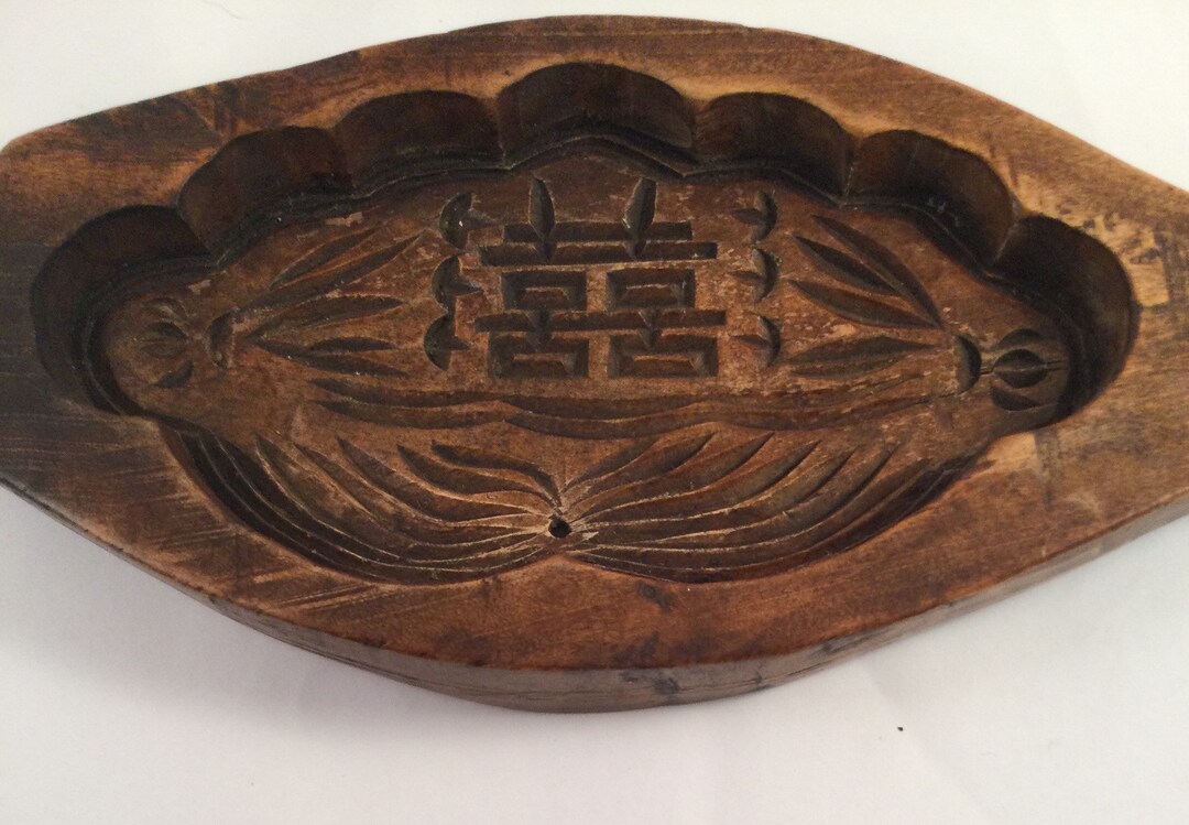 Antique Vintage Original Old Mooncake Mould Wood Wooden Rice Pudding ...