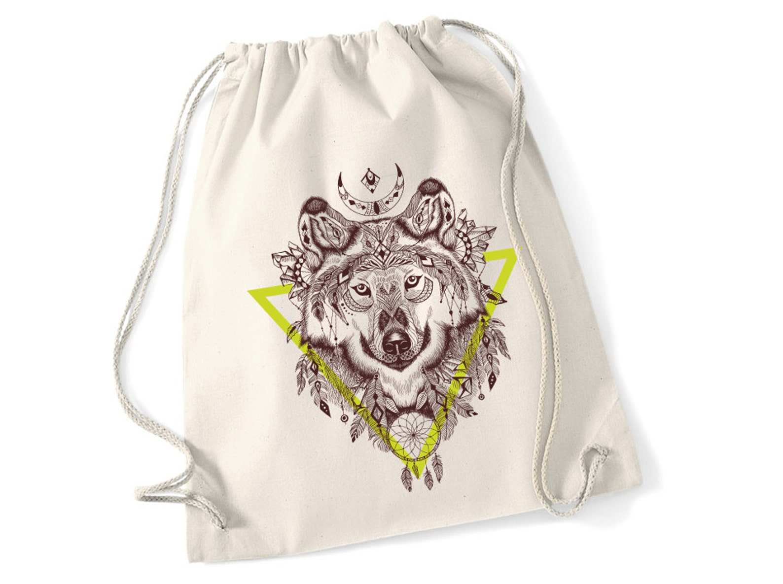 Gym Bag ETHNO WOLF Screen Print | Etsy