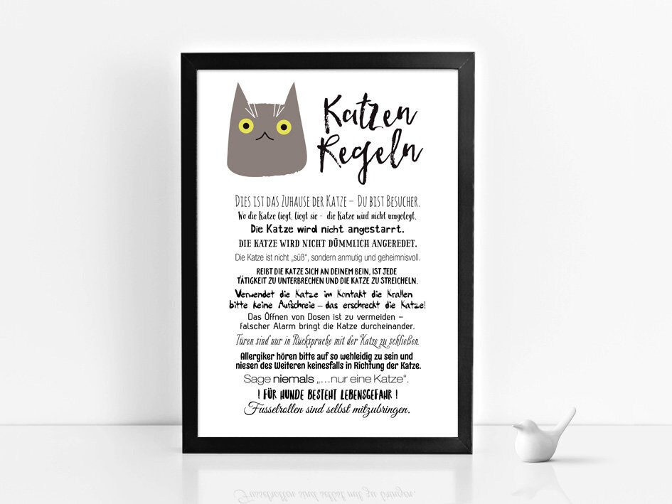 Print cat Rules Wall Art Print Poster Fine Art | Etsy