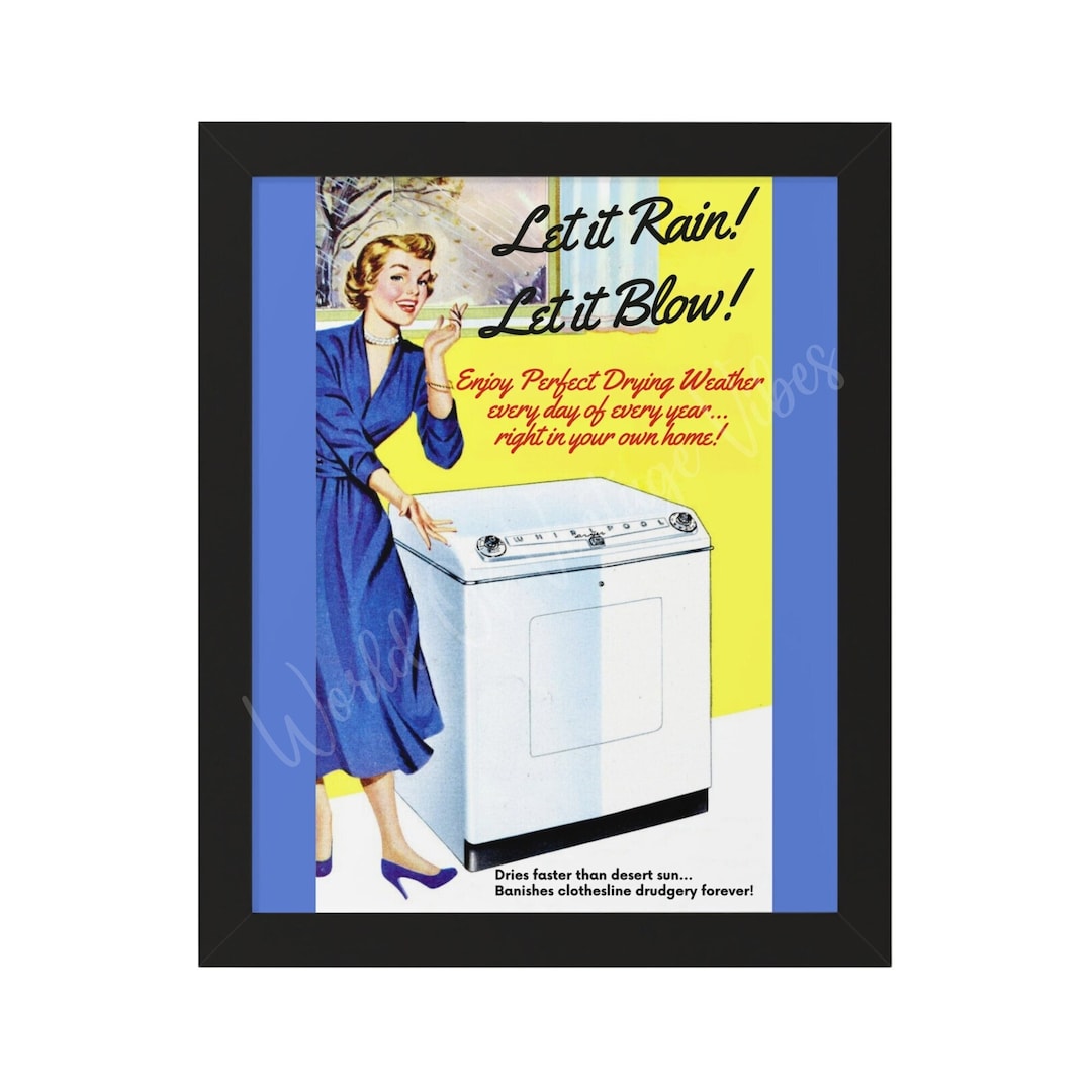 Retro Laundry Room Wall Art Atomic Age Art Print MCM Home Decor 1950's ...