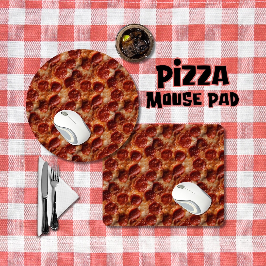 Pepperoni Pizza Mouse Pad Funny Computer Mousepad Kitschy Office Decor ...