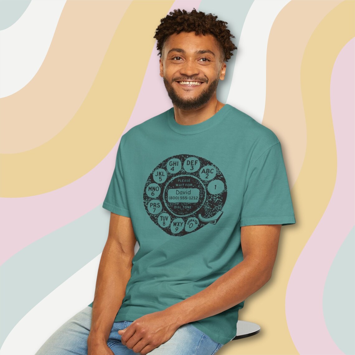 Retro Phone Dial T-shirt Comfort Colors Tee Custom Name Rotary Phone ...