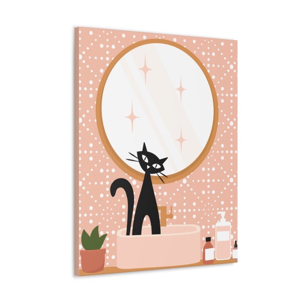 Atomic Cat Art Canvas - Etsy