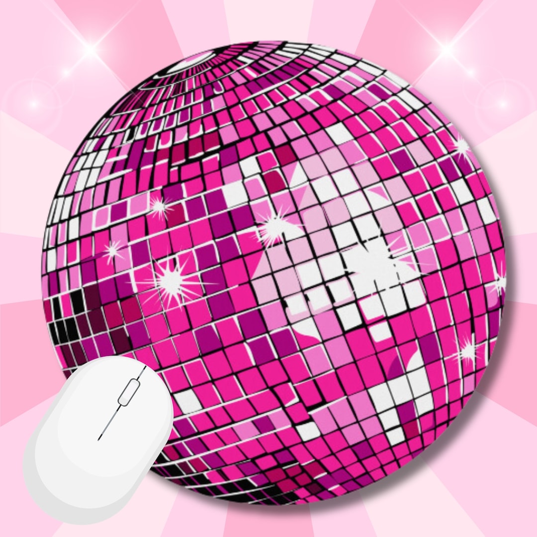 Disco Ball Mouse Pad Pink Cute Mouse Pad Retro Funny Mouse Pad Desk ...