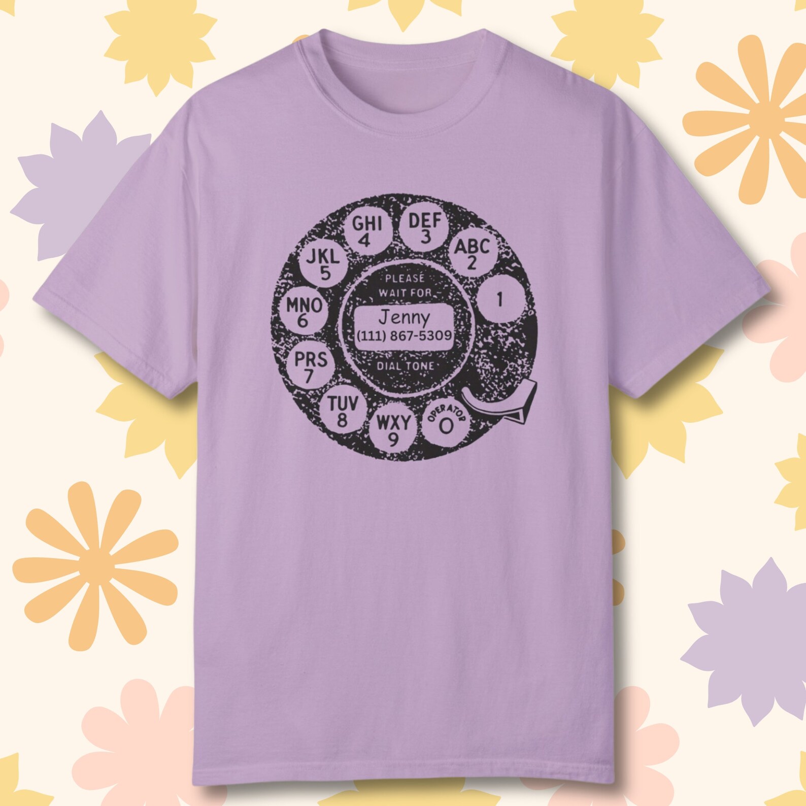 Retro Phone Dial T-shirt Comfort Colors Tee Custom Name Rotary Phone ...