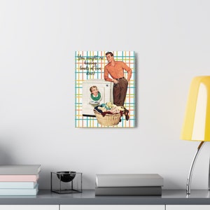 Retro Laundry Room Canvas Wall Art Atomic Canvas Art MCM Laundry Room ...