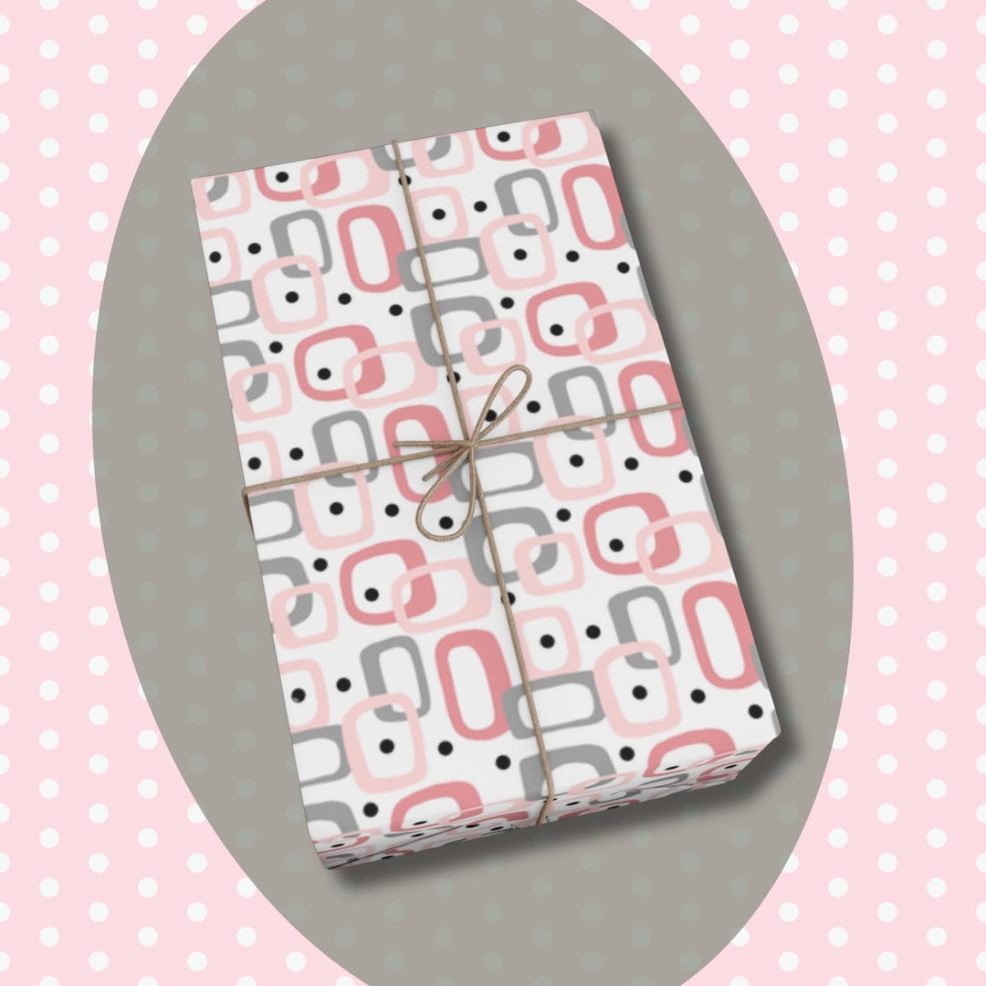 Retro Atomic Gift Wrap Paper Mid Century Modern Gift Wrapping Mid Mod ...