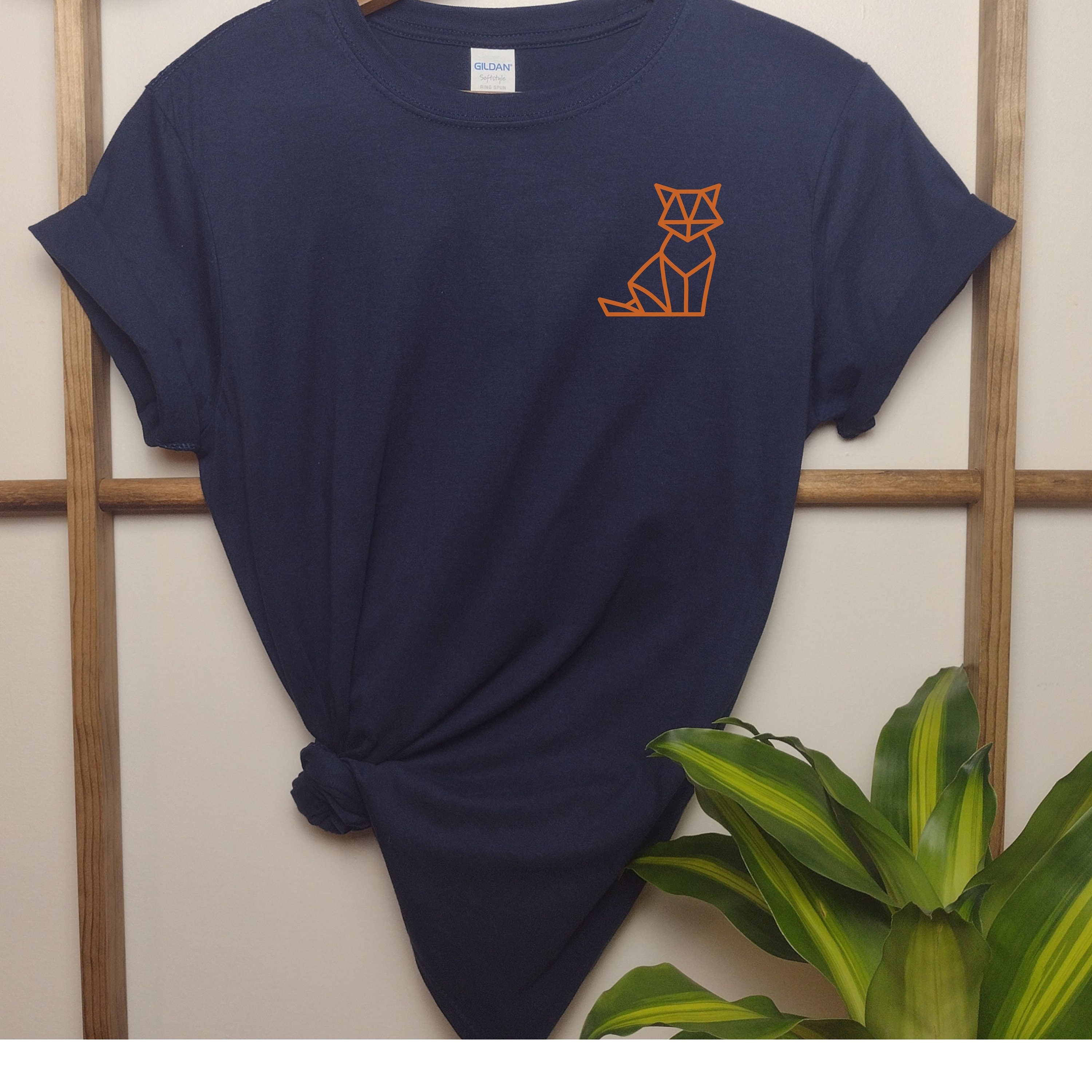 Origami Fox T-shirt, Orange Fox Origami Tee, Origami Animal Tee ...