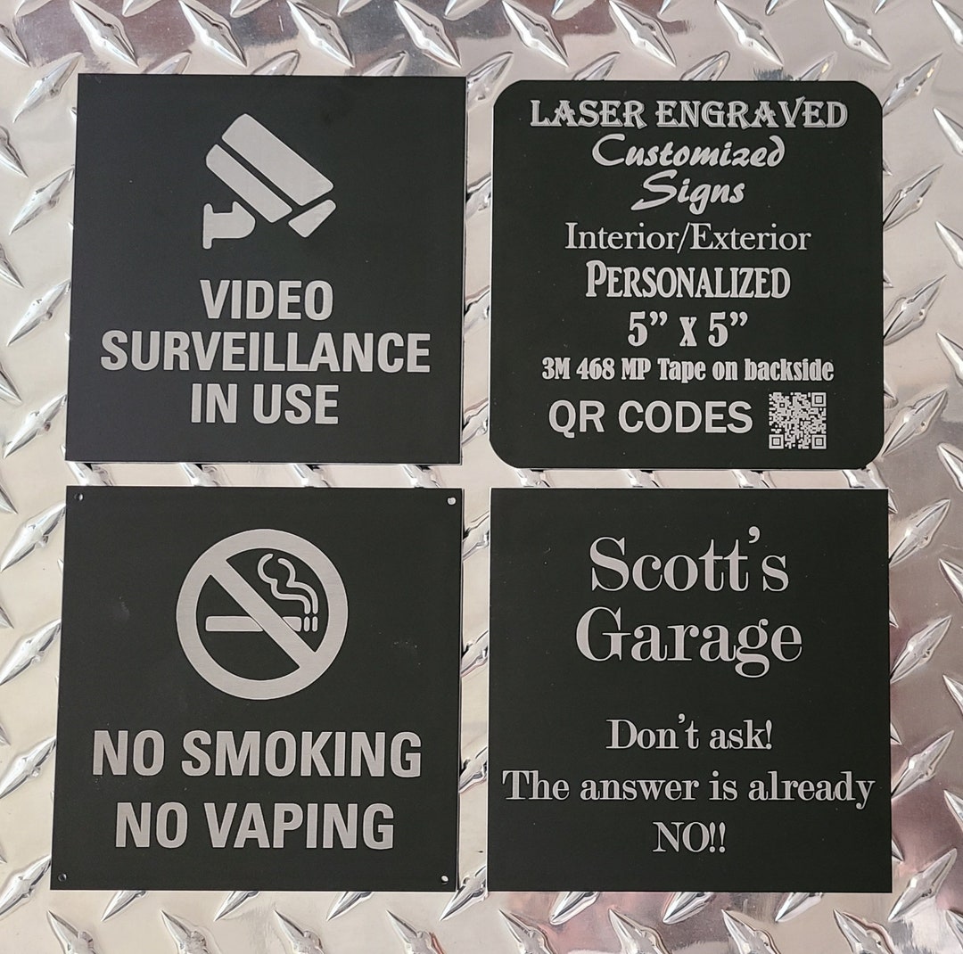 Custom Laser Engraved Aluminum Sign 5" X 5" Interior/exterior - Etsy