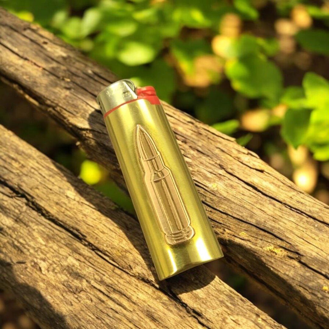 Vintage Brass Lighter Case W/copper Bullet Includes New BIC Lighter ...