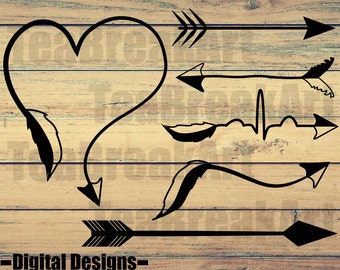 Arrow Heart SVG Arrow Monogram Svg Arrow Clipart Valentine - Etsy Hong Kong