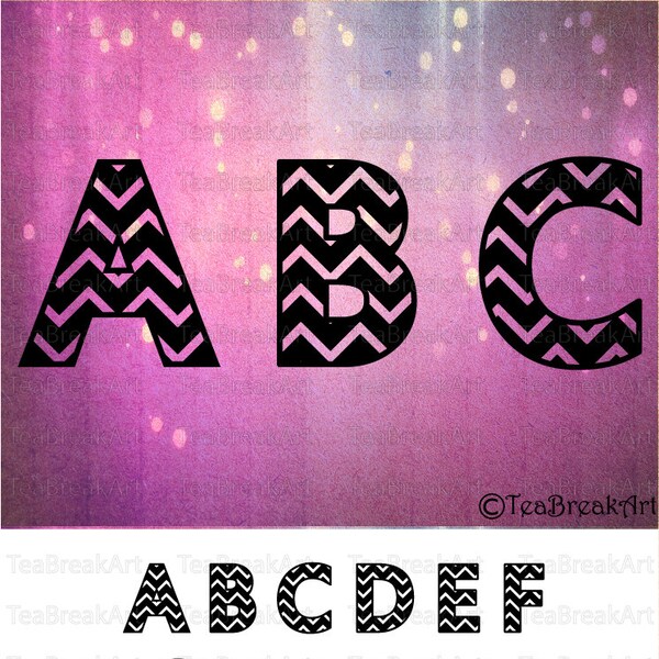 Chevron Alphabet - Etsy