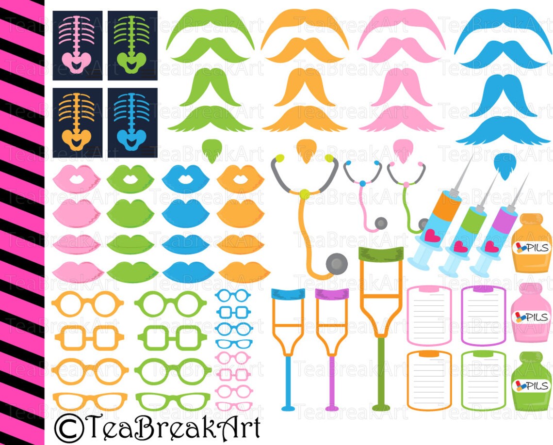 Doctor Props Digital Clip Art Graphics Medical Design Clipart | Etsy
