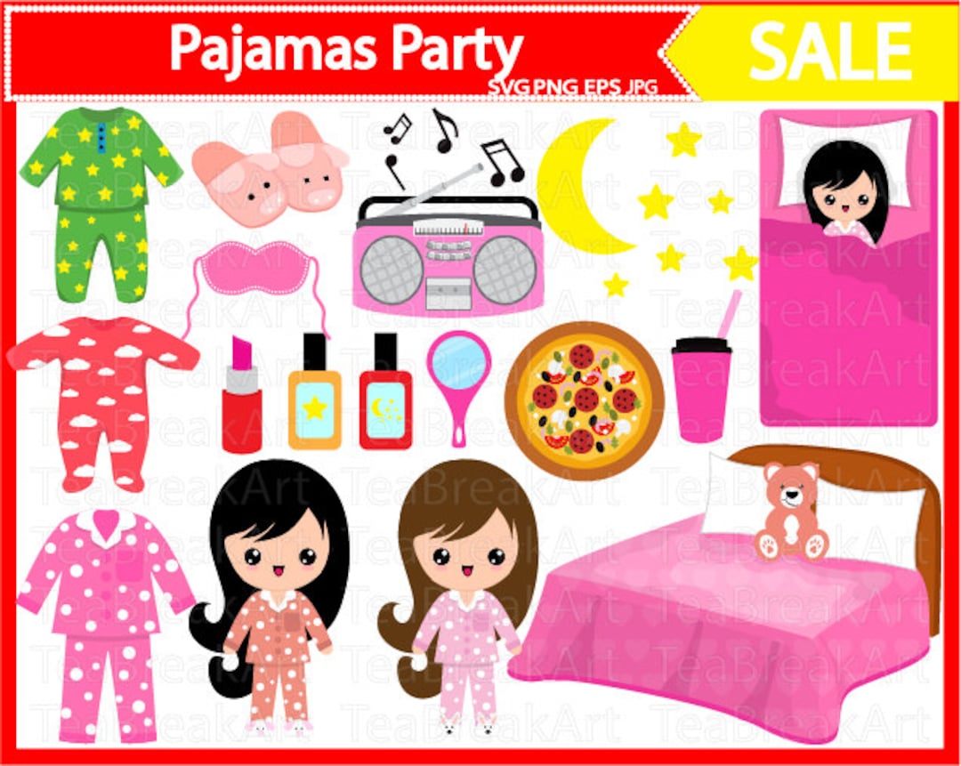 Pajamas Party V2 Digital Clipart and Cutting Files Svg Jpg Png - Etsy