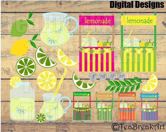 22 PNG Files Lemonade Stand Clipart Set Digital Clip Art | Etsy