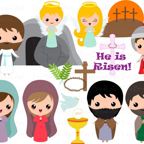 Easter Clip Art Religious Easter Clipart & Digital Papers | Etsy