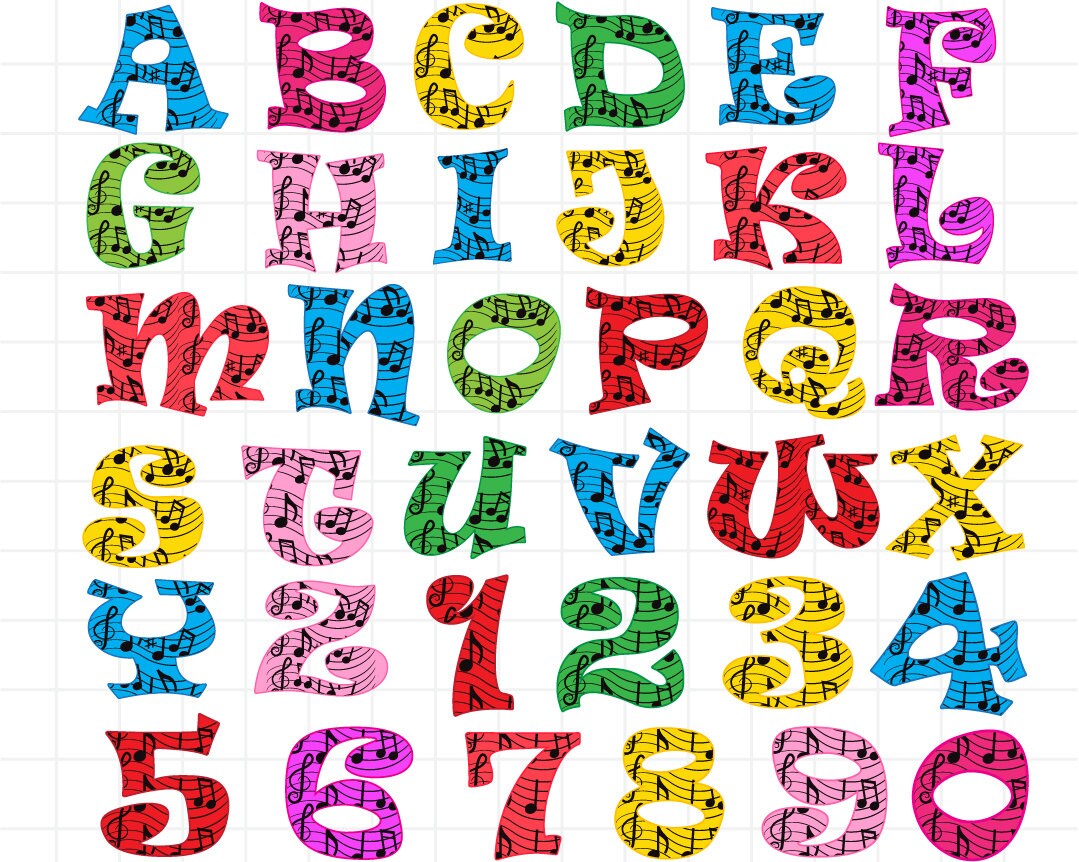 Music Notes Clip Art Letters Alphabet