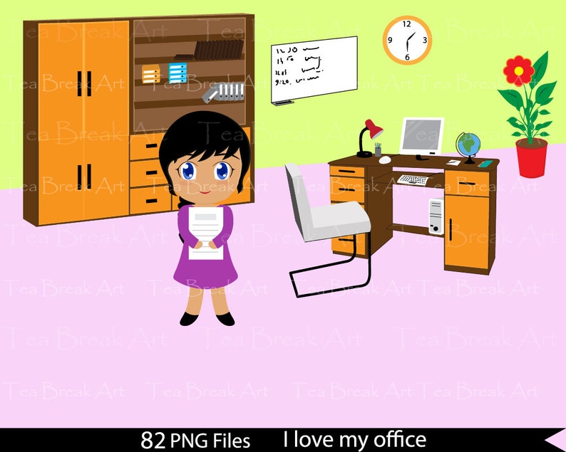 Office Set & Office People Clipart Digital Clip Art Graphics - Etsy