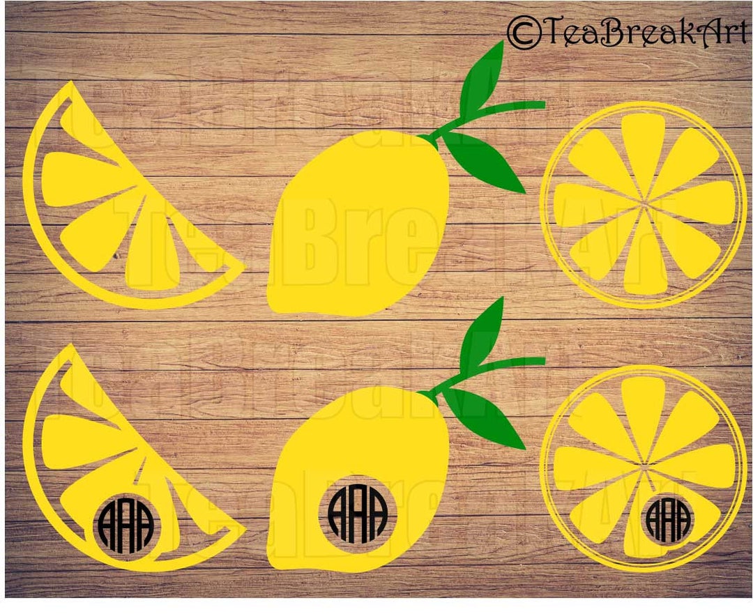 Lemon Cutting Files SVG PNG EPS Clipart Instant Download Iron on Heat ...