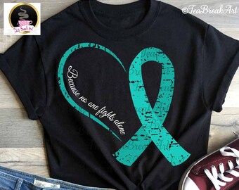 Teal and White Awareness Ribbon Hope Window Decal cervical - Etsy